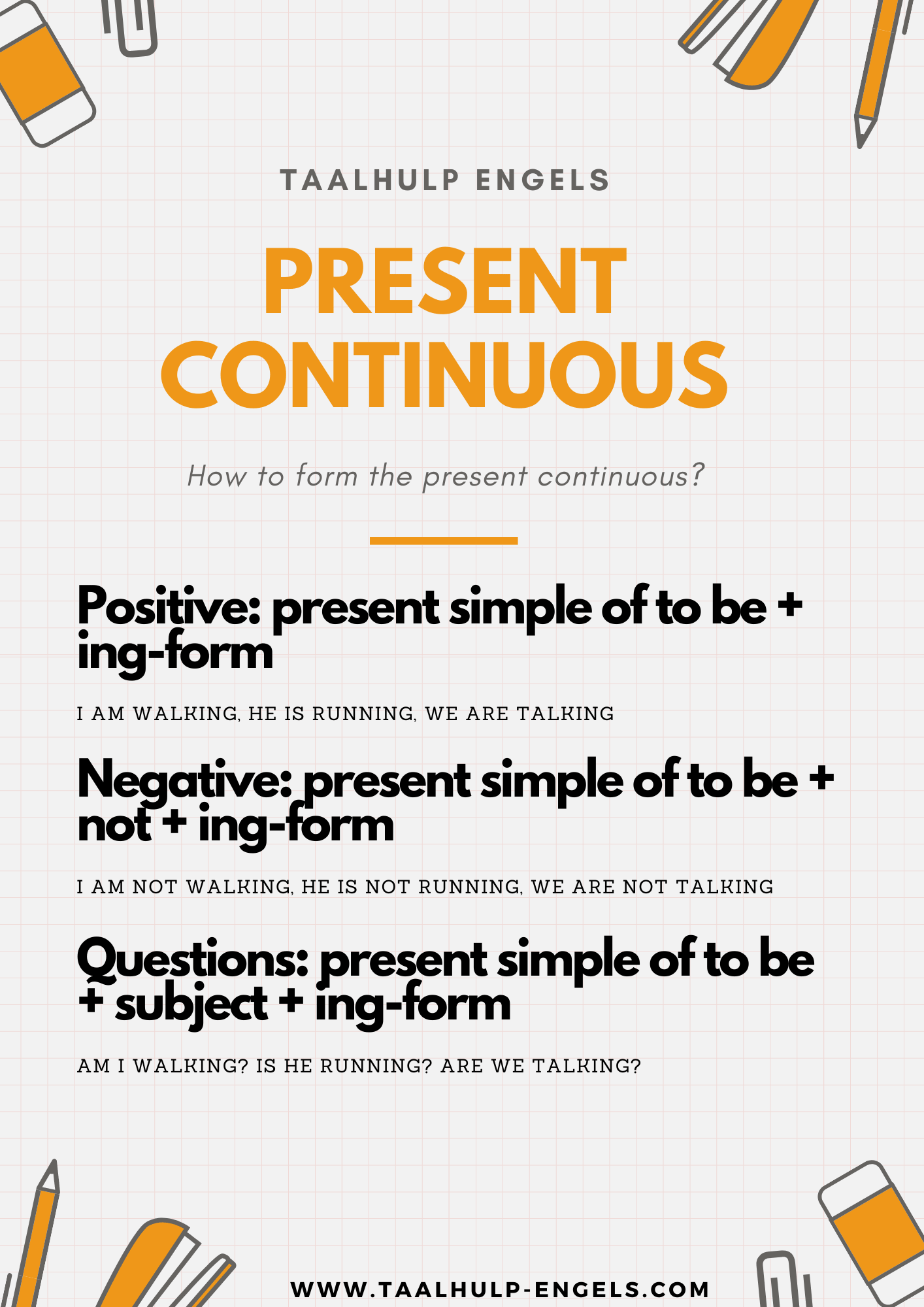 Present Continuous – Taalhulp Engels