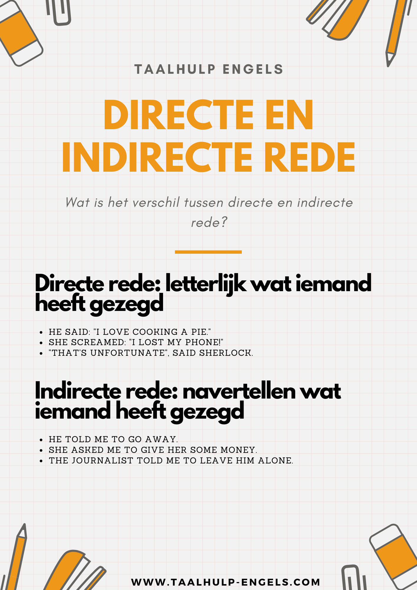 Directe en Indirecte Rede in het Engels – Taalhulp Engels